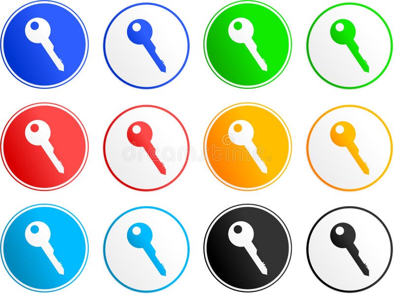 Key sign icons stock vector. Illustration of entry, medal - 3239919