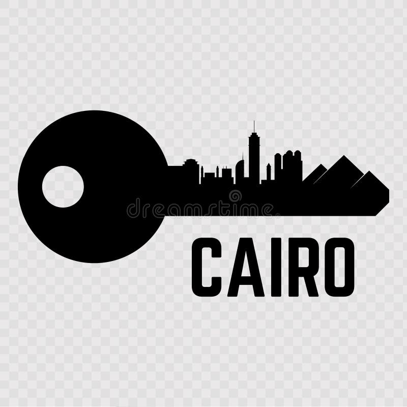 The Key with the Silhouette of Cairo Isolated on Transparent Background ...