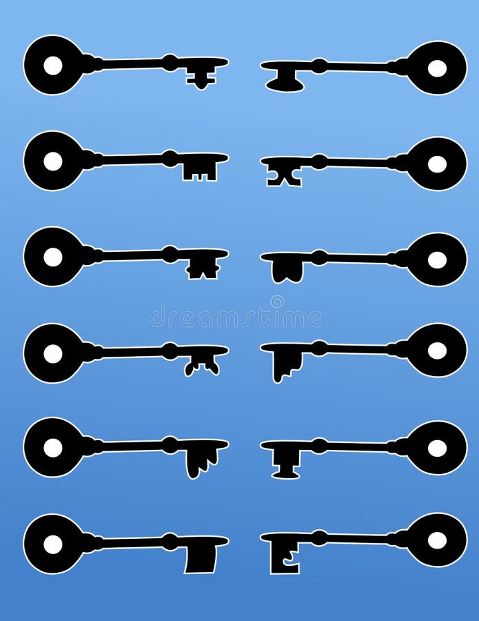 Key silhouette collection stock vector. Illustration of enter - 22824752