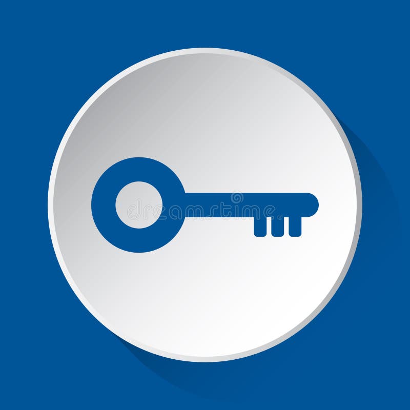 Key - Simple Blue Icon on White Button Stock Vector - Illustration of ...