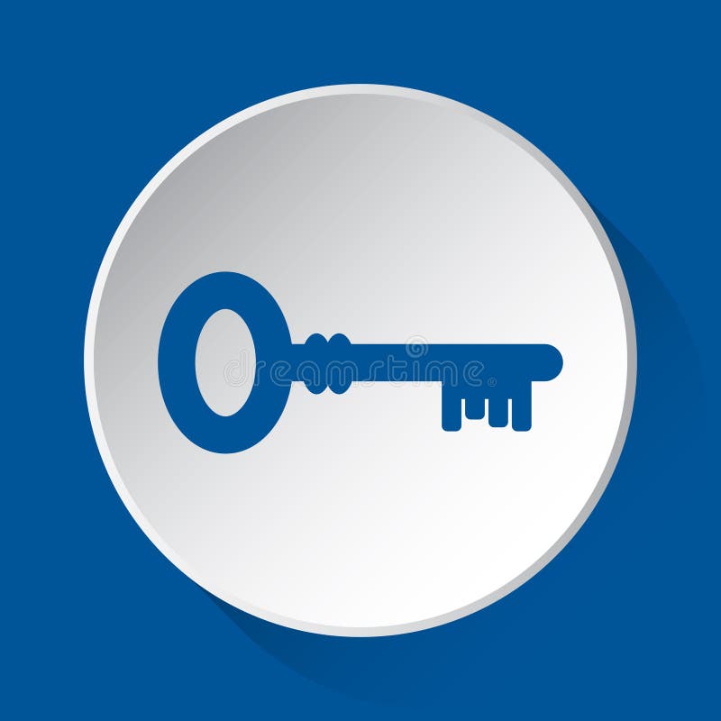 Key, Simple Blue Icon on White Button Stock Vector - Illustration of ...