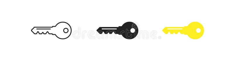 Key, Simple Isolated Icon Set. Lock Symbol Concept in Vector Flat Stock ...