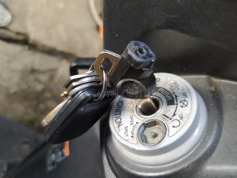 The Key Still Stuck in the Motorcycle Stock Image - Image of wheel ...