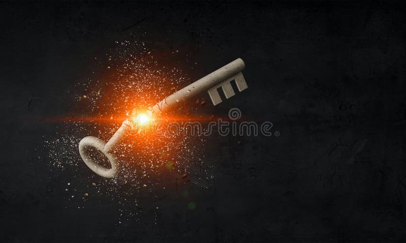 Cracked Stone Key. Mixed Media Stock Illustration - Illustration of ...