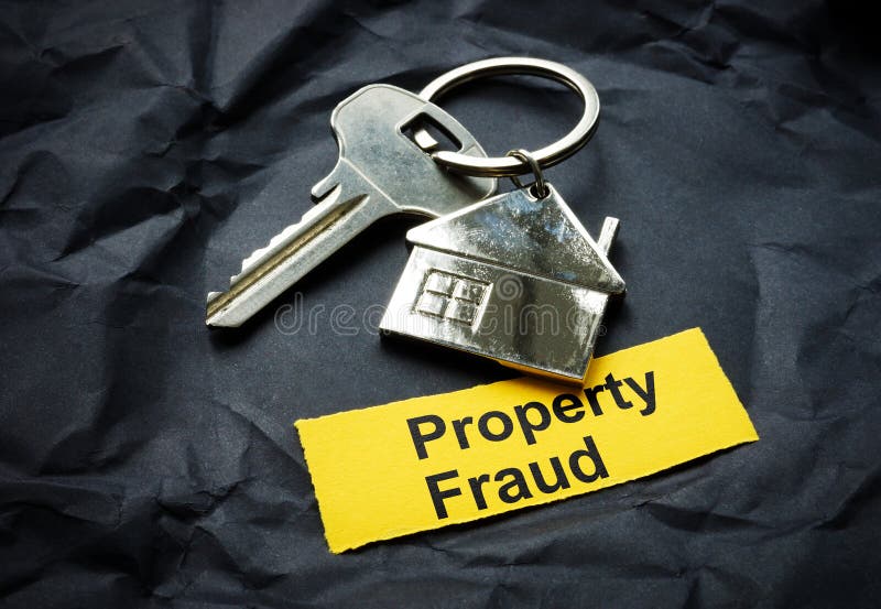 Key and Strip with Inscription Property Fraud. Stock Image - Image of ...