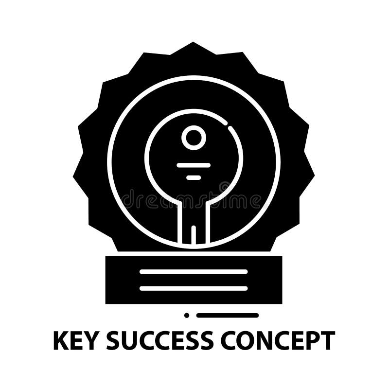 Key Success Concept Icon, Black Vector Sign with Editable Strokes ...