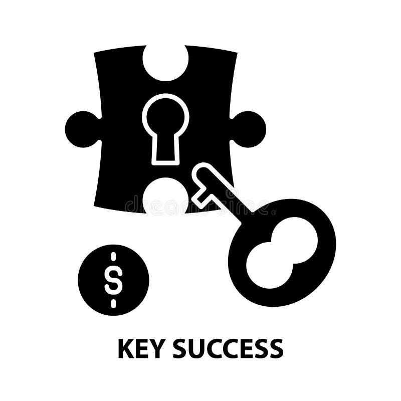 Key Success Icon, Black Vector Sign with Editable Strokes, Concept ...