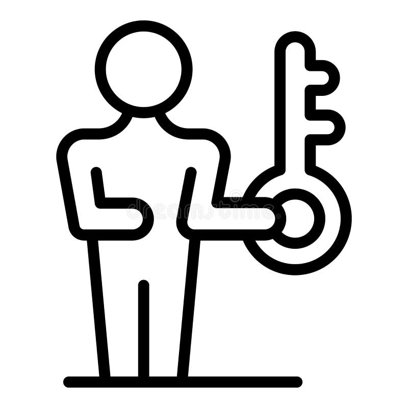 Key Success Icon Outline Vector. Cyber Expert Stock Illustration ...