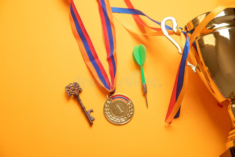 Key for Success, Winner Medal, Golden Trophy. Success Stock Photo ...