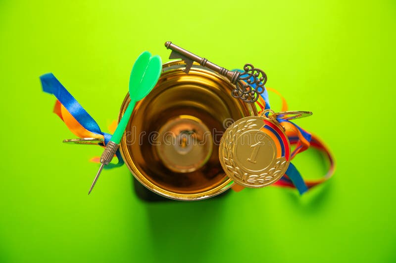 Key for Success, Winner Medal, Golden Trophy. Success Stock Image ...