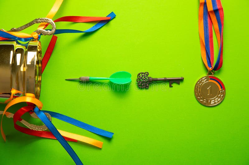 Key for Success, Winner Medal, Golden Trophy. Success Stock Photo ...