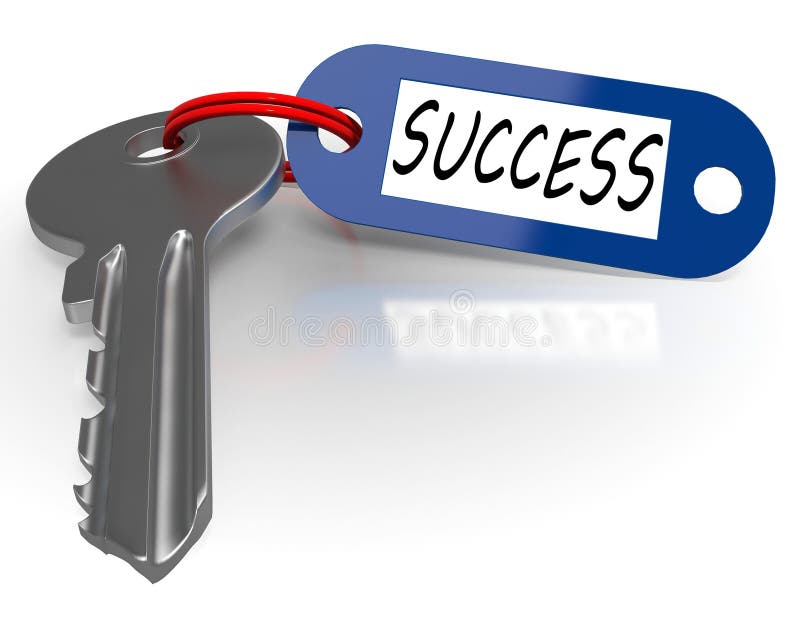 Key with Success Word Shows Winning Stock Image - Image of attainment ...