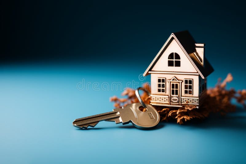 A Key Suspended by a House Shaped Keychain, Symbolizing a Cozy Home ...