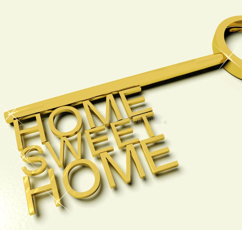 Key with Sweet Home Text As Symbol for Property Stock Illustration ...