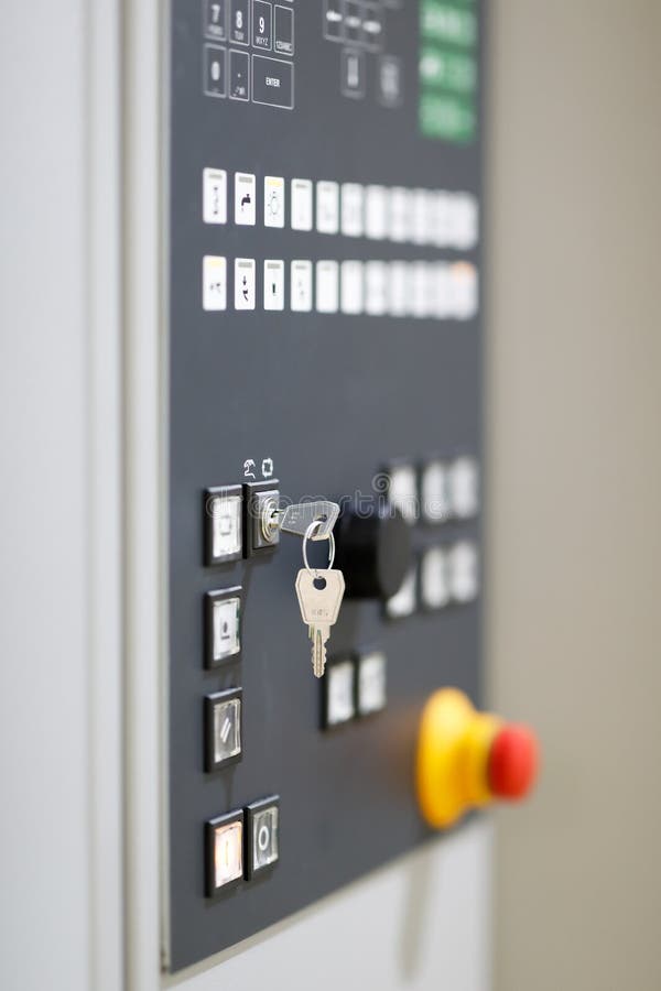 Key Switch on Control Panel of Industrial Machine Stock Image - Image ...