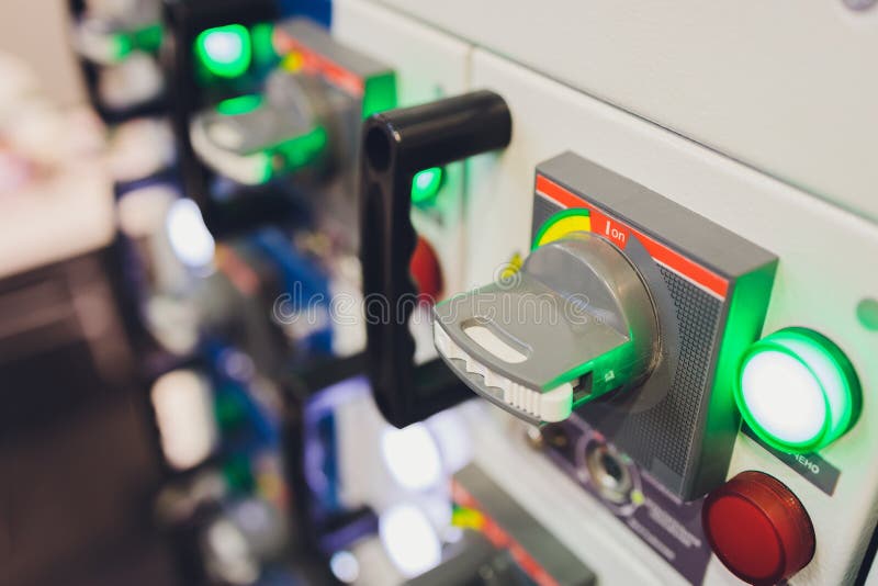 Key Switch Select Mode Buttons and Display on Control Panel. Stock ...