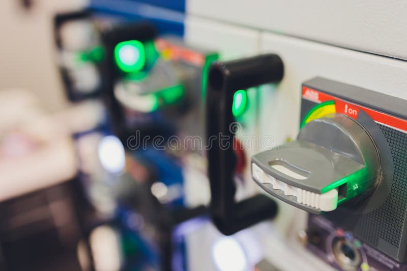 Key Switch Select Mode Buttons and Display on Control Panel. Stock ...