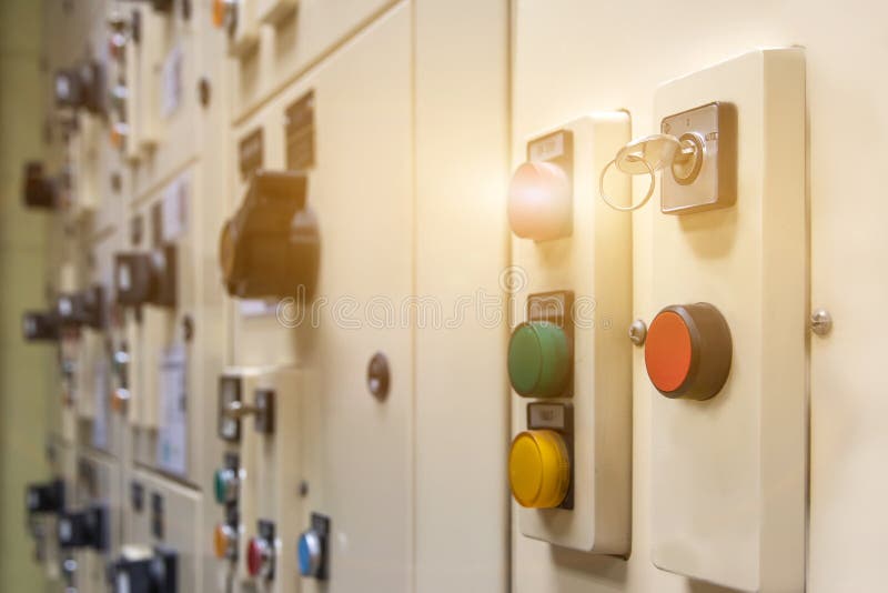 Key Switch Select Mode in Electrical Control Panel Contains Switch ...