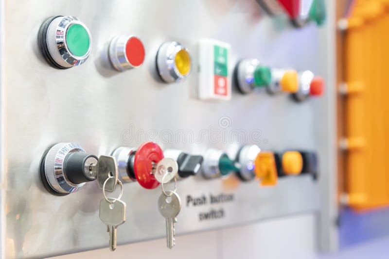 Key Switch and Various Color Push Button Switch on Off for Start Stop ...