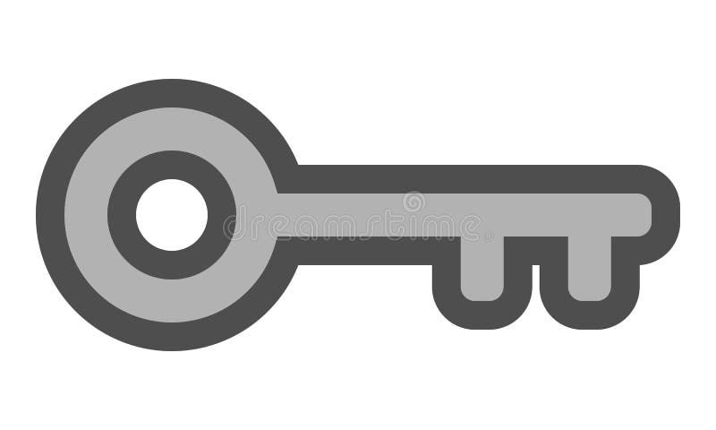 Key Symbol Icon - Red with Outline, Isolated - Vector Stock Vector ...