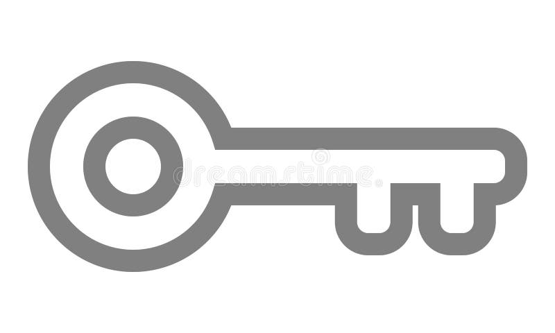 Key Symbol Icon - Red Simple Outline, Isolated - Vector Stock Vector ...