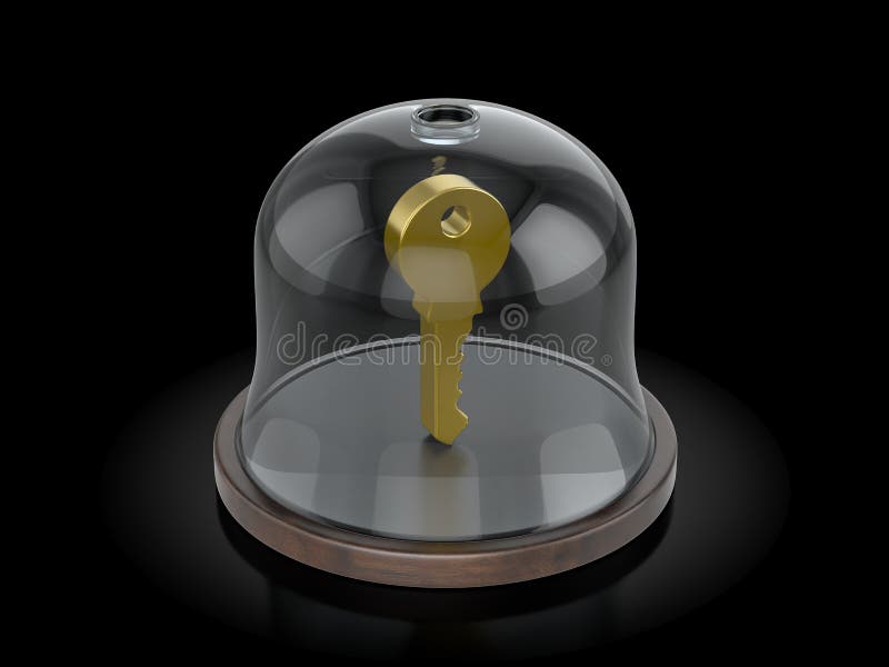 Key symbol under the dome stock illustration. Illustration of metal ...