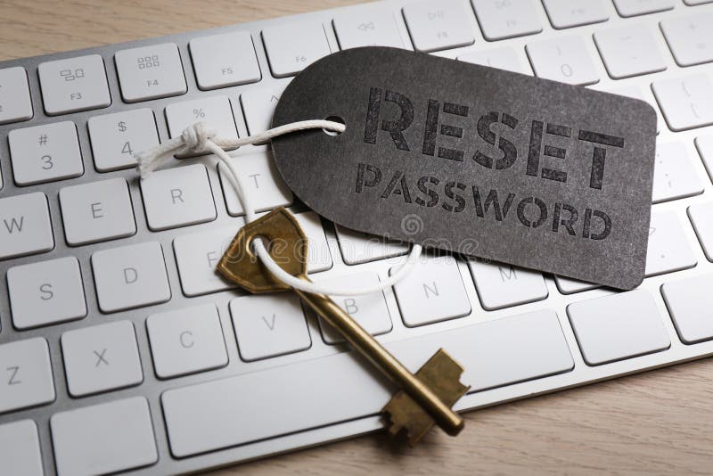 Key with Tag RESET PASSWORD on Keyboard, Closeup Stock Photo - Image of ...