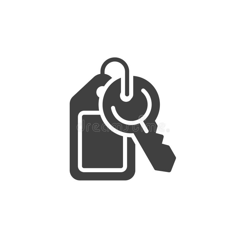 Key with Key Tag Vector Icon Stock Illustration - Illustration of ...
