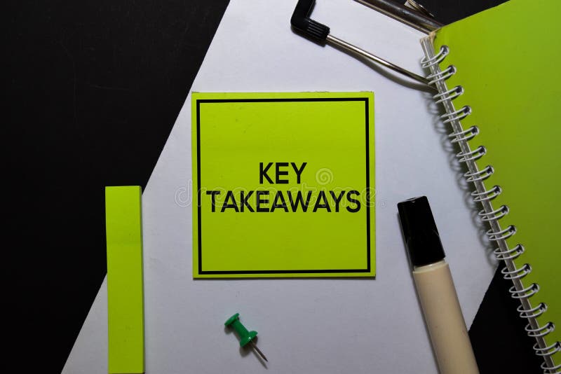 Key Takeaways On Sticky Notes Isolated On Office Desk Stock Image