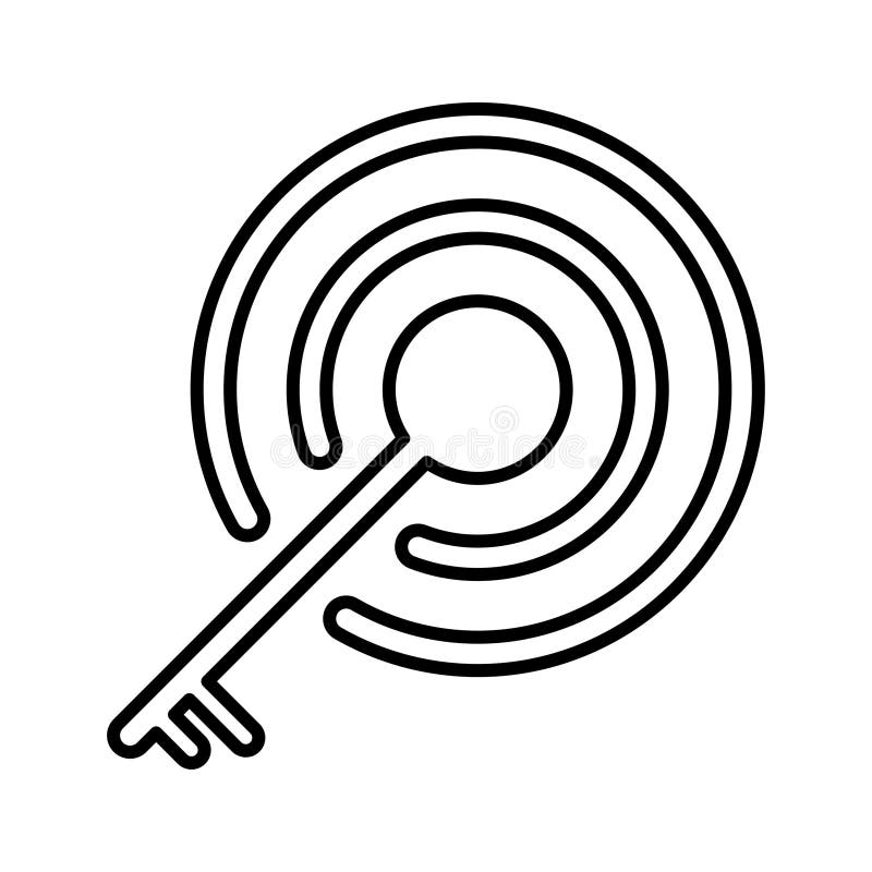 Key Target Icon. Line, Outline Design Stock Illustration - Illustration ...