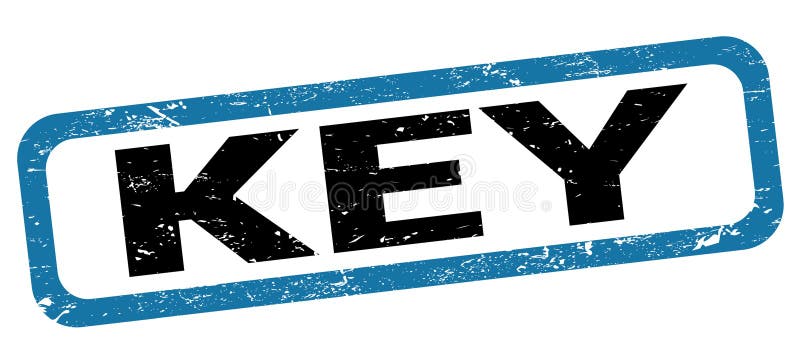 KEY Text Written on Blue-black Rectangle Stamp Stock Illustration ...