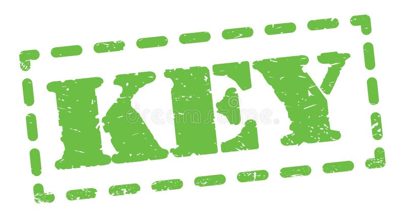KEY Text Written on Green Stamp Sign Stock Illustration - Illustration ...