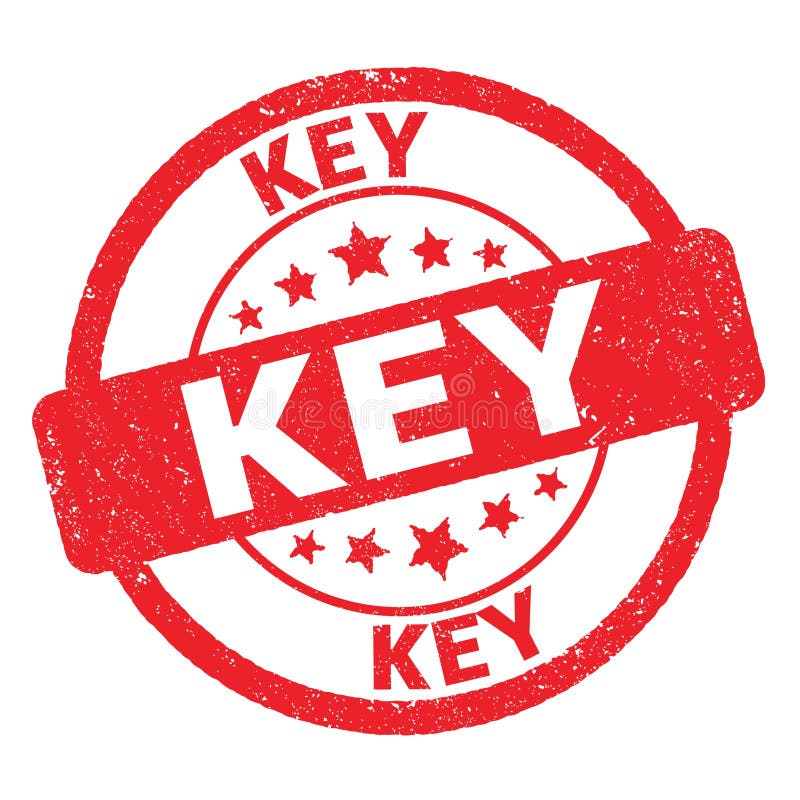 KEY Text Written on Red Stamp Sign Stock Illustration - Illustration of ...