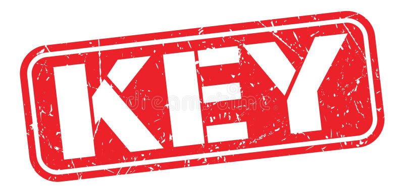 KEY Text Written on Red Stamp Sign Stock Illustration - Illustration of ...