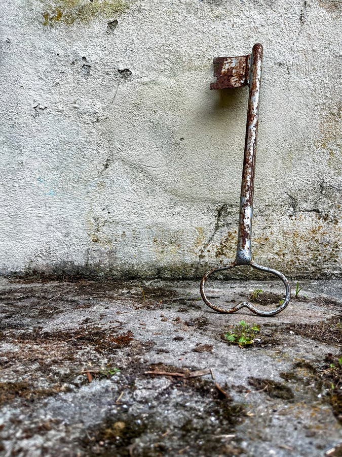 Key of Time – Old Rusty Key Against an Aged Wall Stock Image - Image of ...