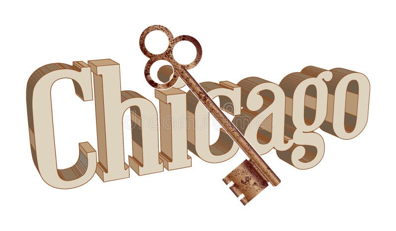 Key To the City of Chicago stock vector. Illustration of drawing ...