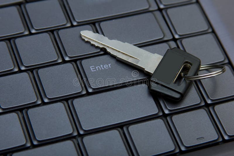 Key To Entering a Computer. Stock Image - Image of modern, netbook ...