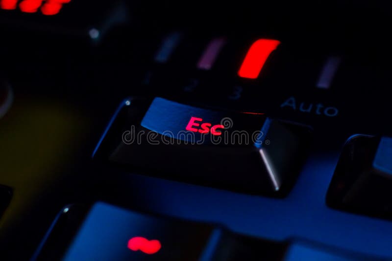 The Key To Escape on a Luminic Keyboard Stock Photo - Image of light ...