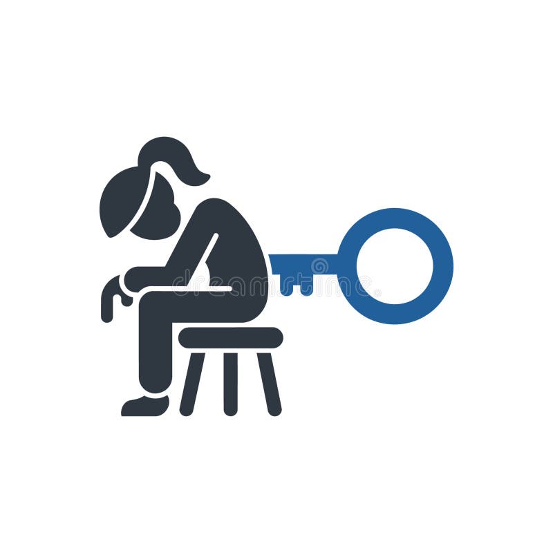 Key to Exhaustion Icon stock vector. Illustration of exhaustion - 349816686