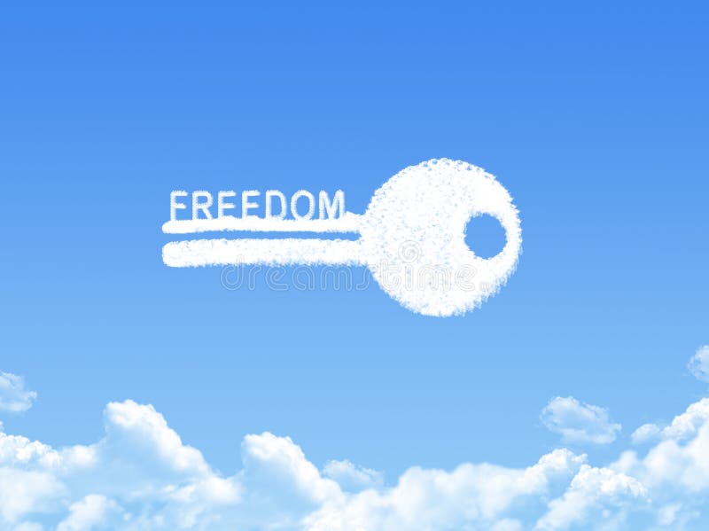 Key to freedom cloud shape stock illustration. Illustration of ...