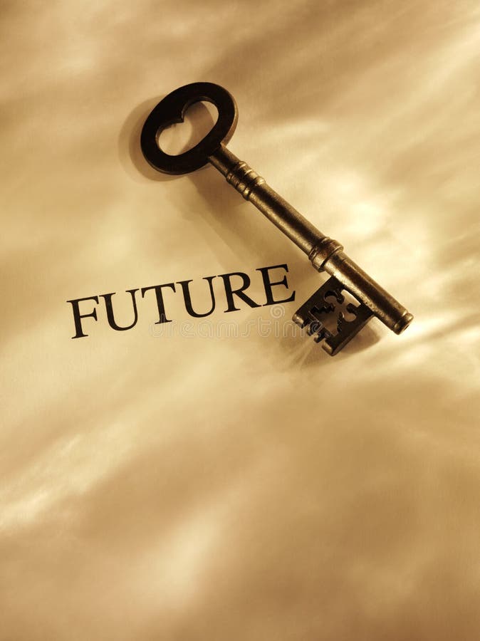 Key To the Future on a Paper Background with Gold Lighting Stock Image ...