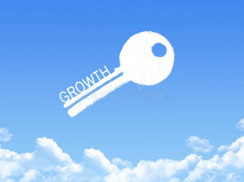 Key to Growth cloud shape stock illustration. Illustration of progress ...