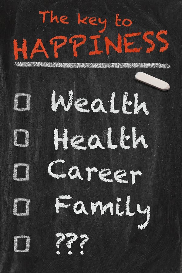 The Phrase the Key To Life is Happiness Written on Blackboard Stock ...