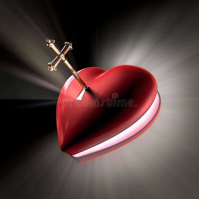 Key to the heart stock illustration. Illustration of truth - 11185564