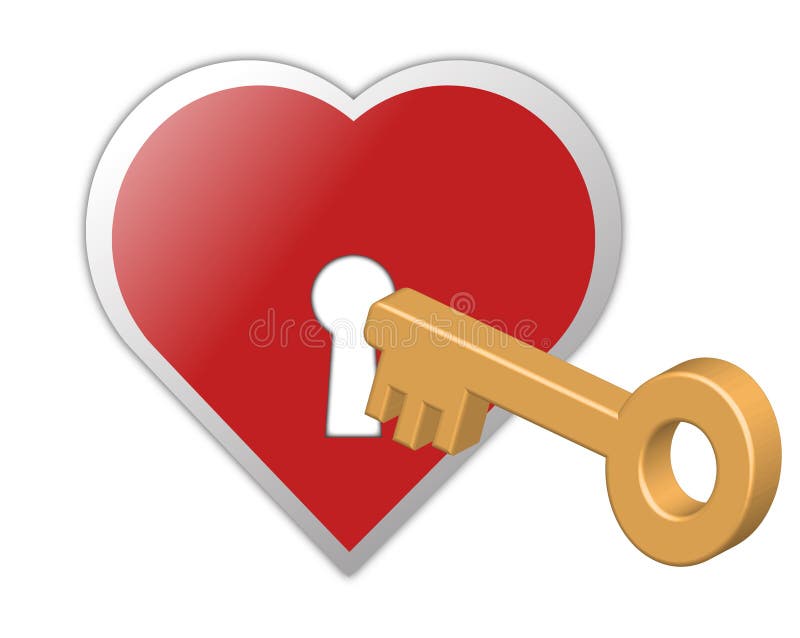 Key To Heart stock illustration. Illustration of valentine - 7968817