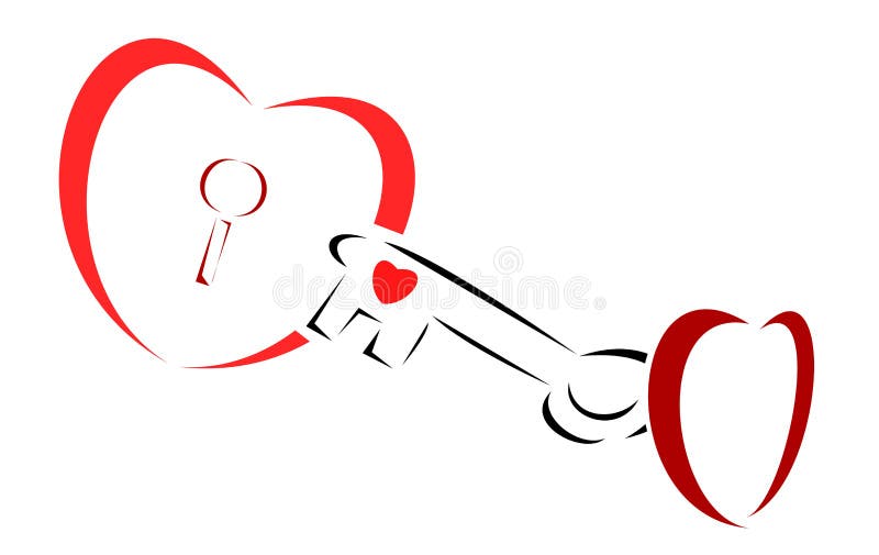Key to heart stock vector. Illustration of abstract, love - 42290075