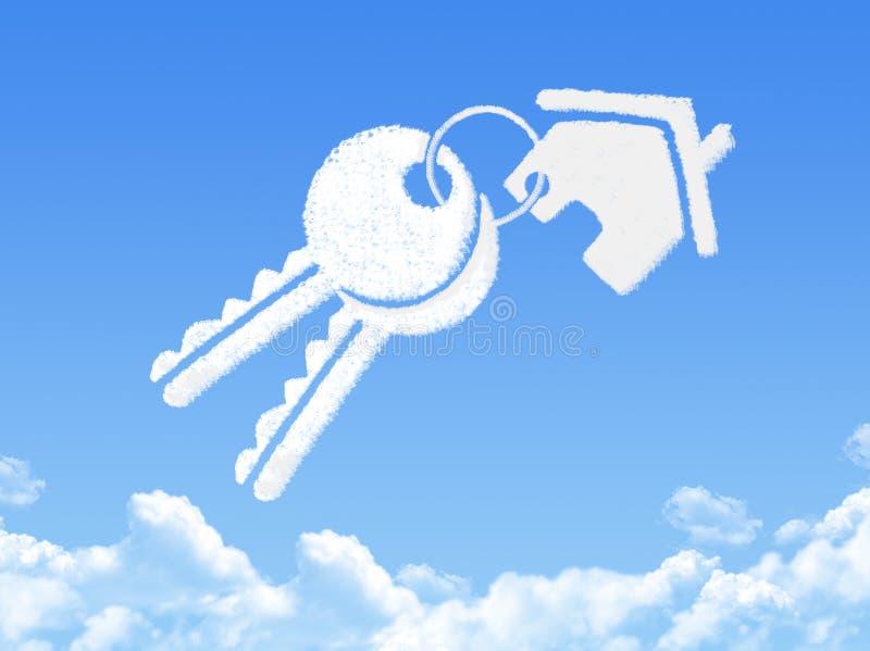 Key to home cloud shape stock illustration. Illustration of home ...