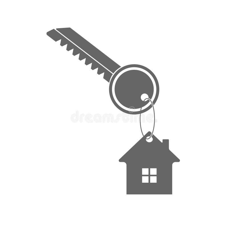 Key To the House. a Key with a Keychain in the Form of a House Stock ...