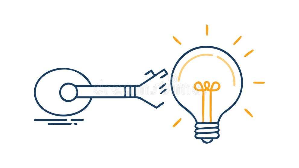 Key To Idea Lightbulb Vector for Solution Discovery, Vector Design ...