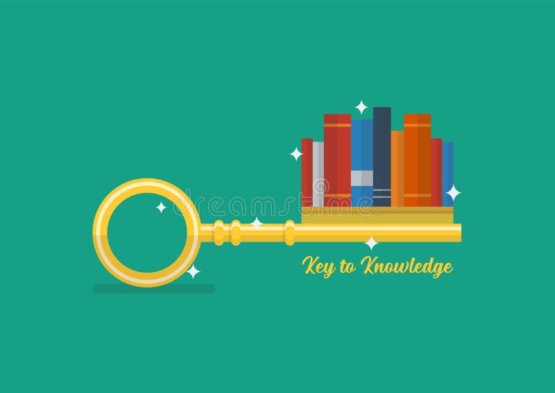 Key to knowledge concept stock vector. Illustration of classic - 194350477